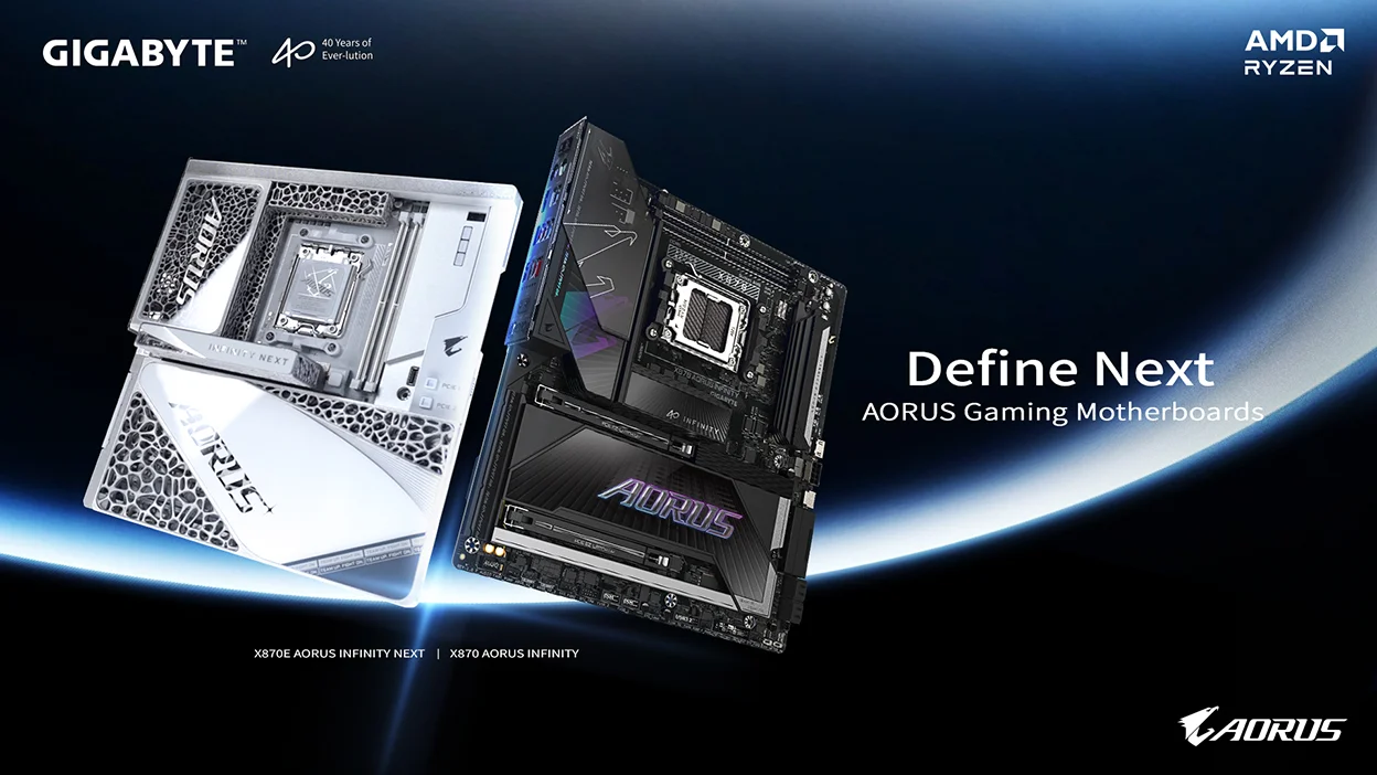 GIGABYTE showcases 40th anniversary X870E and X870 AORUS INFINITY ...