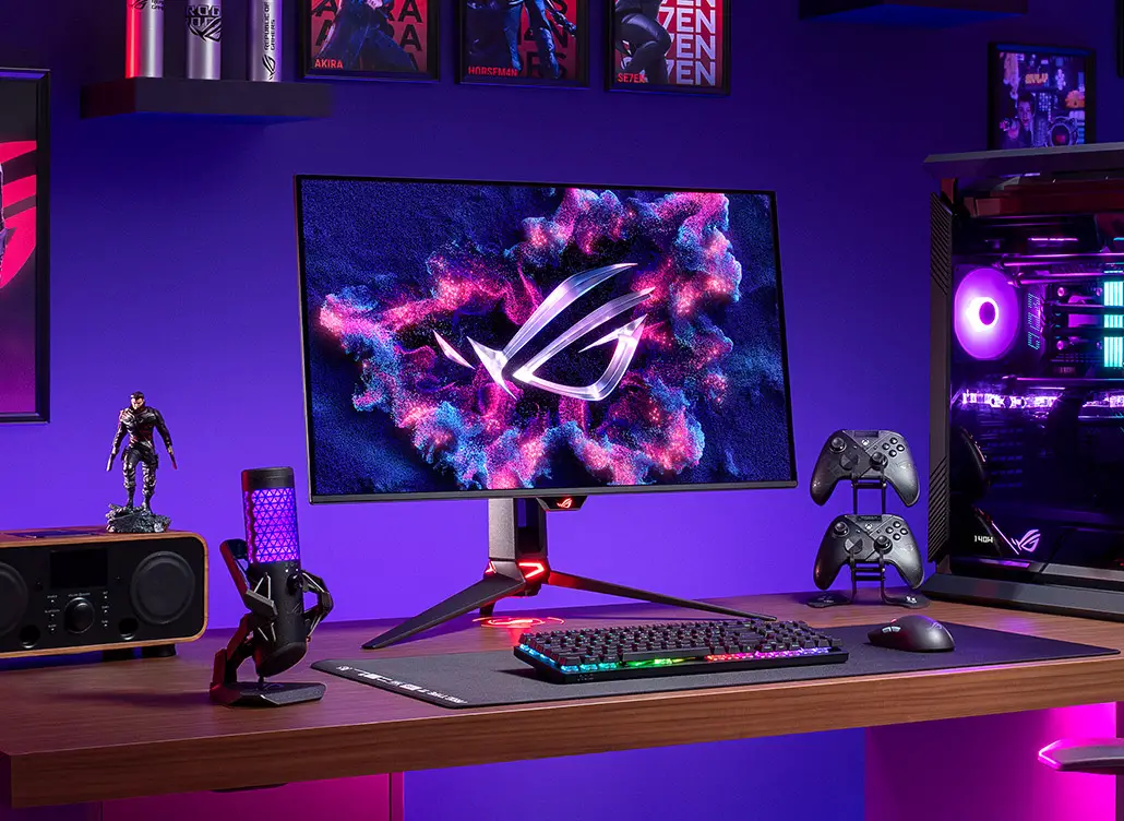 Asus Showcases Its Latest 32 Inch 4k Qd Oled Gaming Monitor The Rog